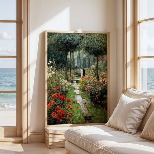Love in Bloom – Romantic Garden Walk Landscape Art Print By Kevin Kia ...