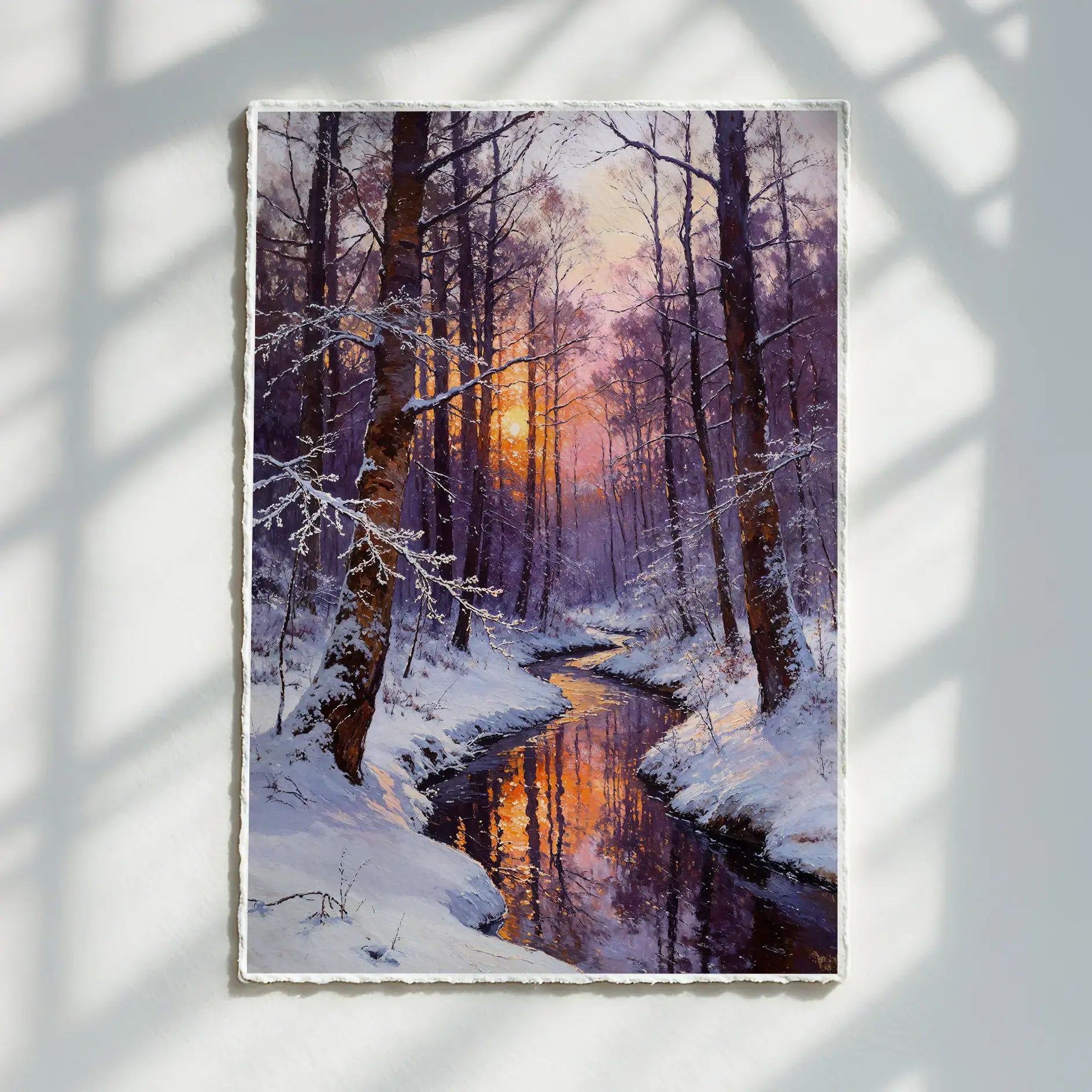 Luster Winter Forest Stream Violet Dusk Fine Art Print By Kevin Kia ...